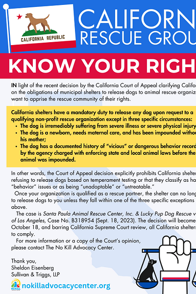 California Rescue Groups: Know Your Rights