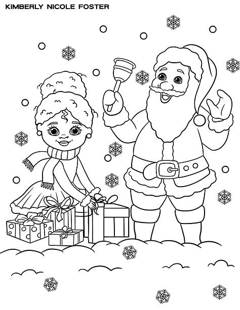 Black Girl Christmas Coloring Pages