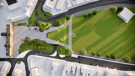 A new Armagh plaza connecting a redeveloped Gaol and Mall...