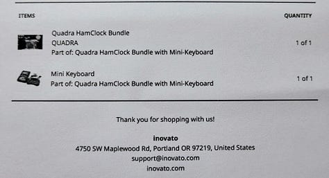 Inovato Quadra HamClock - by Tom Salzer - Random Wire℠