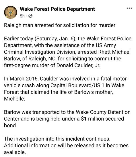 Man (allegedly) solicits murder of mother's killer | Raleigh approves ...