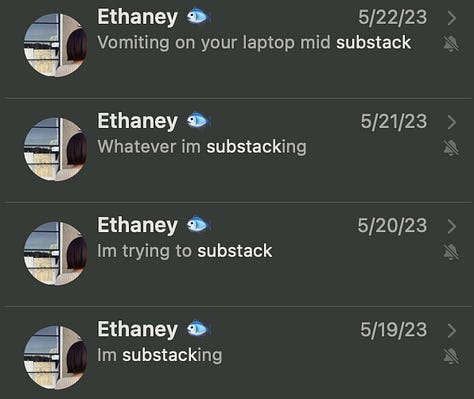 i think you should start a substack - by Viv Chen