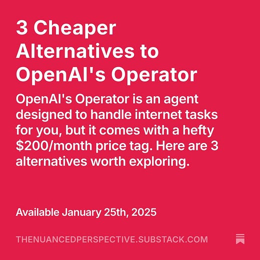 3 Cheaper Alternatives to OpenAI's Operator