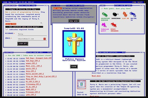 TempleOS: The Faith-Infused Operating System and the Life of Terry A. Davis