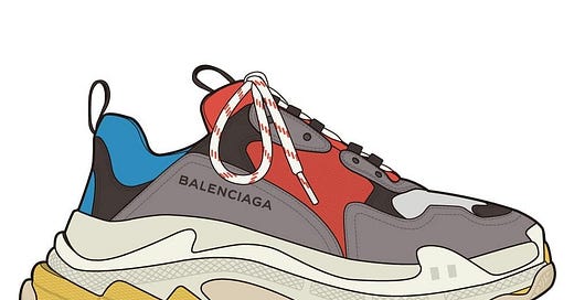 how to draw balenciaga shoes