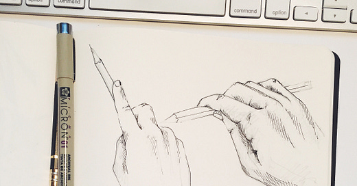 how to draw your hand holding something