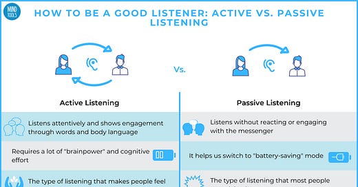 How to Be a Good Listener: Active vs. Passive Listening
