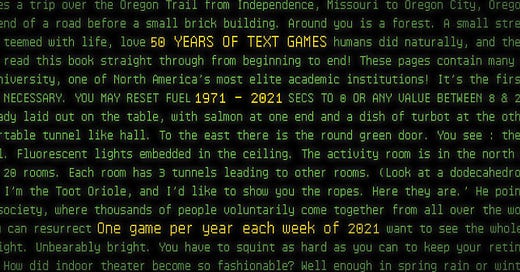 50 Years of Text Games - by Aaron A. Reed