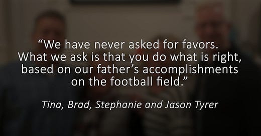 HOF: Tyrer siblings are grateful - by Frank Cooney