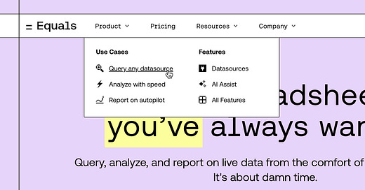 Wrap Text by Equals | Ben McRedmond | Substack