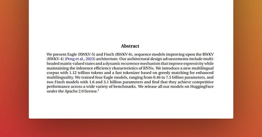 RWKV Open Source Development Blog | Substack