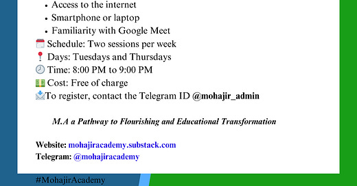 Mohajir Academy | Substack