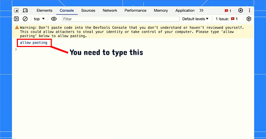 Think before you paste: DevTools warns against self-XSS risks