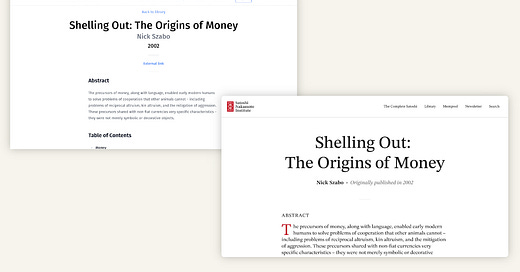 SNI Newsletter | Satoshi Nakamoto Institute | Substack