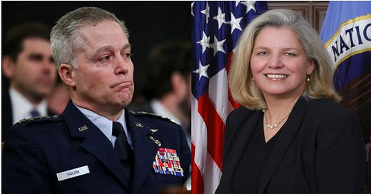 NSA Director and Cyber Command Chief Timothy Haugh, Deputy Wendy Noble ...