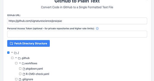 Turn a GitHub repo into a single text file for LLM-friendly input