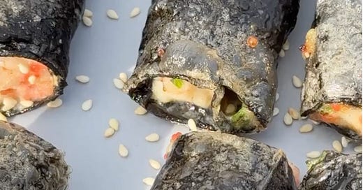 easy rice paper dim sum recipe: crispy shrimp seaweed rolls with a ...