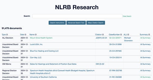 The NLRB Research Database Is Now Available to the Public