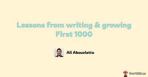 First 1000 | Ali A. | Substack