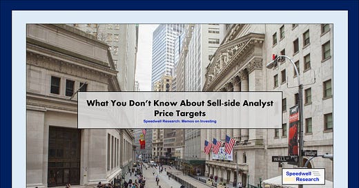 Speedwell Memos | Speedwell Research | Substack