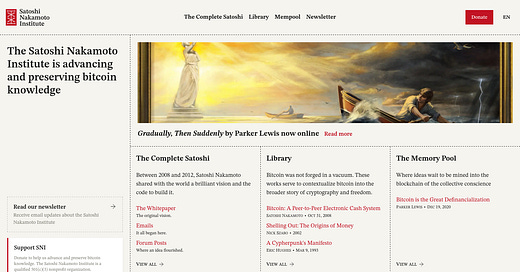 SNI Newsletter | Satoshi Nakamoto Institute | Substack