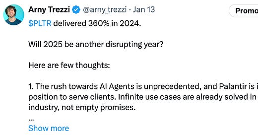 Palantir Bullets | Arny Trezzi | Substack