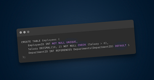Column Definition - Avoid Mistakes Early in SQL - by Levi
