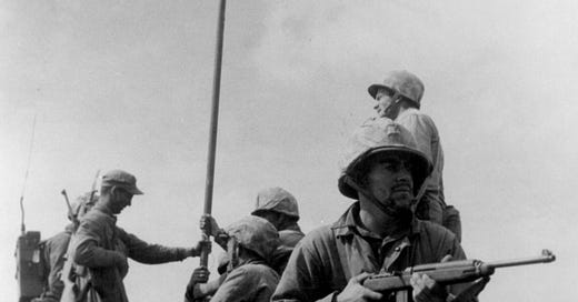 Raising the Flag on Mount Suribachi - by Martin Cherrett