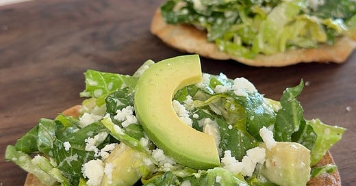 Avocado Caesar Tostadas - by Maxine Sharf - Maxi's Kitchen