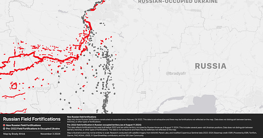 Pre-2022 field fortifications in Russian-occupied Ukraine