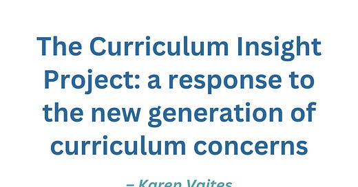 The Curriculum Insight Project | Substack