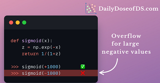 A Highly Overlooked Point In The Implementation of Sigmoid Function