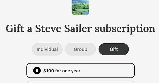 How to give a subscription to my Substack - Steve Sailer
