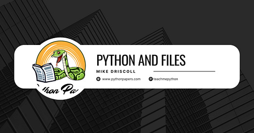 The Python Papers | Mike Driscoll | Substack