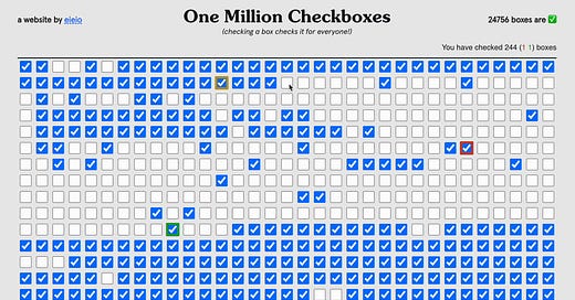 One Million Checkboxes - eieio games • by nolen royalty