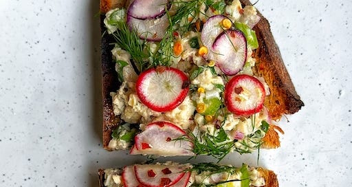 Smoked Trout Salad on Toast - by Carina Wolff