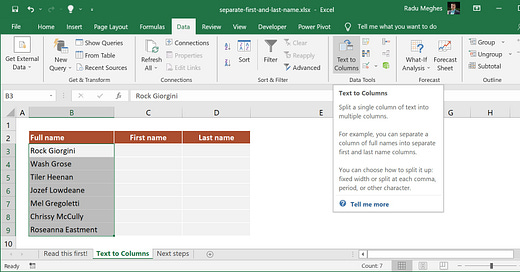 How to separate First and Last name in Excel [easy methods]