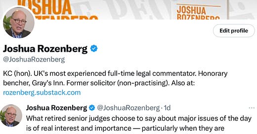 A Lawyer Writes | Joshua Rozenberg | Substack