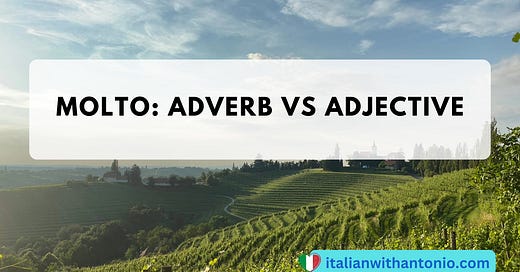 Molto: Adverb vs Adjective use in Italian