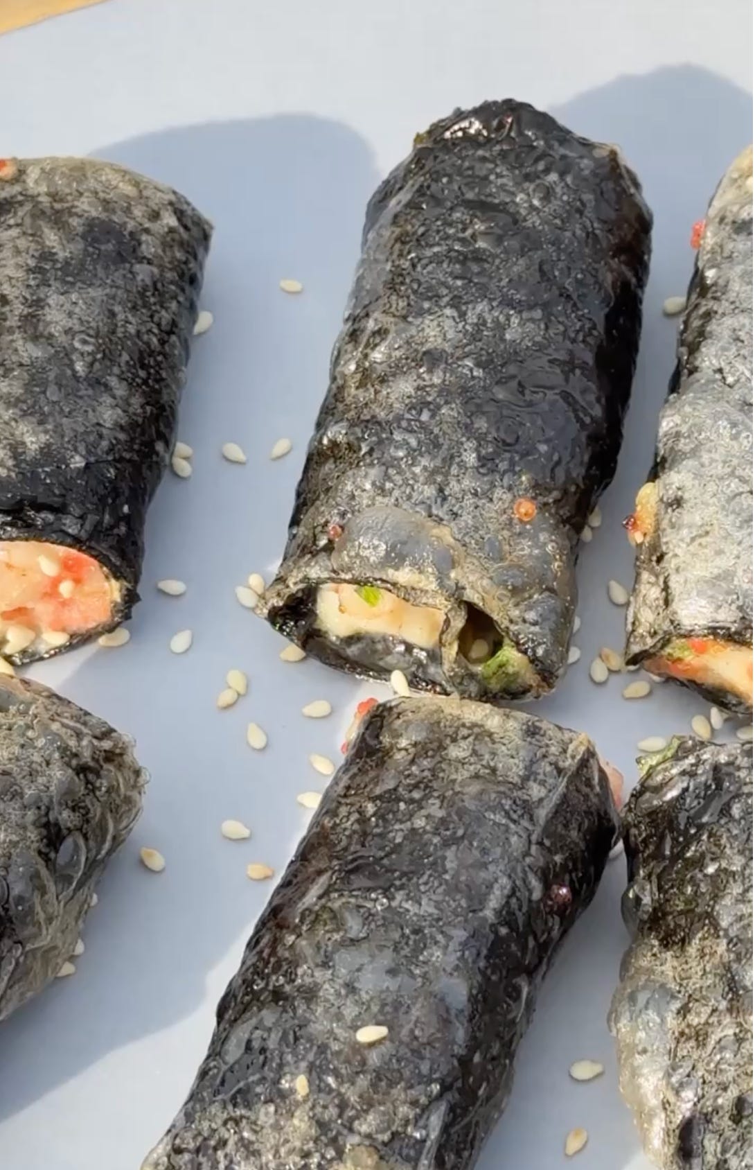 easy rice paper dim sum recipe: crispy shrimp seaweed rolls with a ...
