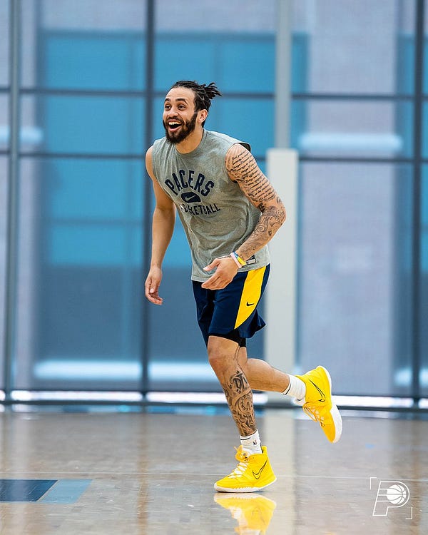 Several Pacers sat courtside for Indiana Fever's home opener