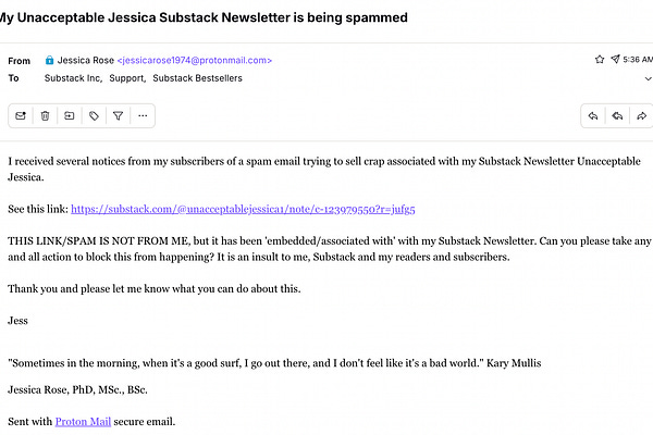 Unacceptable Jessica | Jessica Rose | Substack