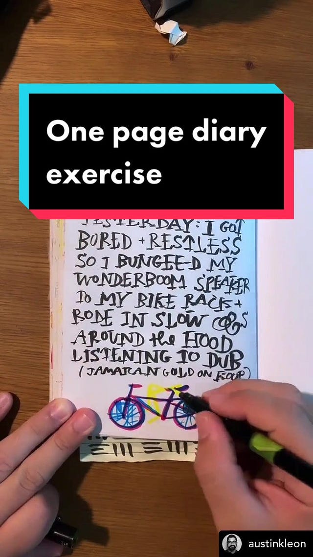 One page diary - Austin Kleon