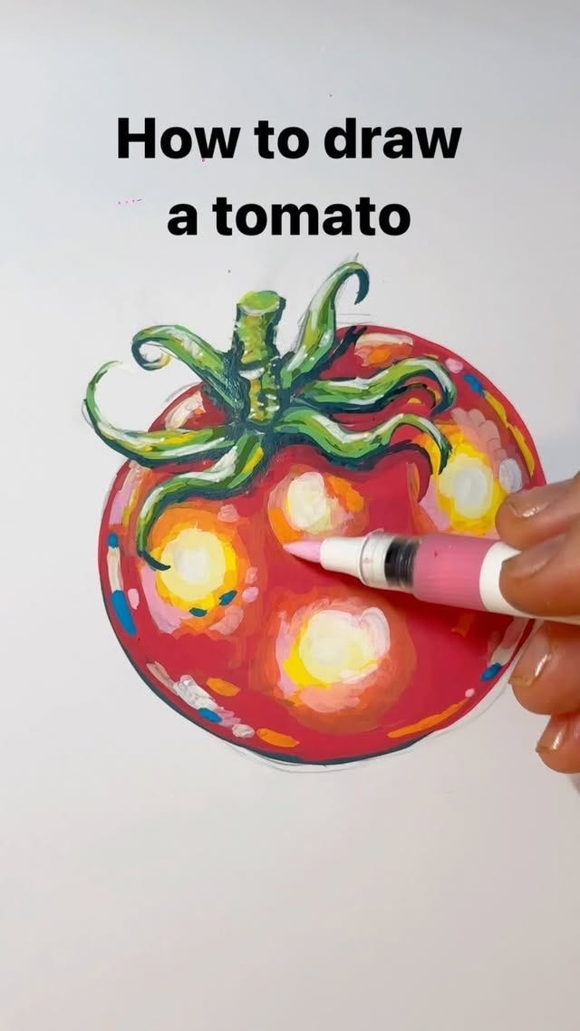 How To Draw A Tomato: Step-By-Step Guide - by Bianca Bosso