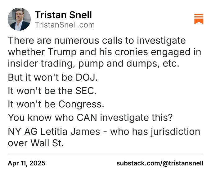 Tristan Snell on Substack: "There are numerous calls to investigate ...