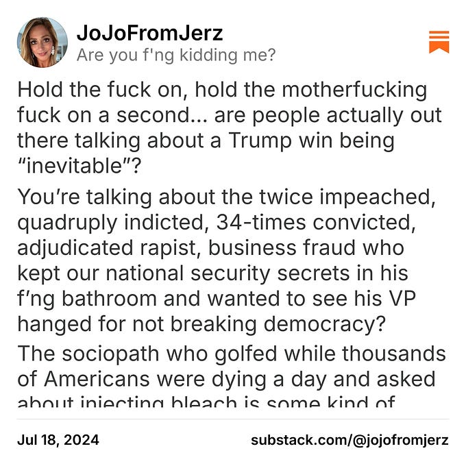 JoJoFromJerz on Substack: "Hold the fuck on, hold the motherfucking fuck on a second… are people ...