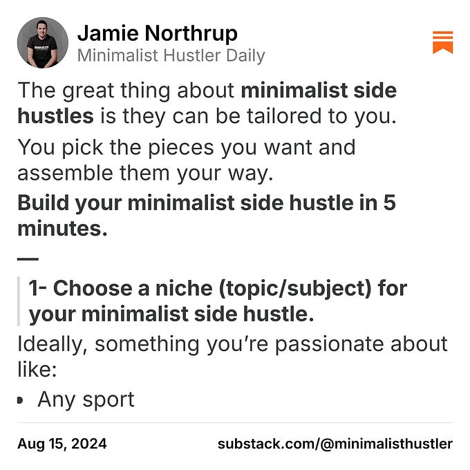Jamie Northrup on Substack: "The great thing about minimalist side ...