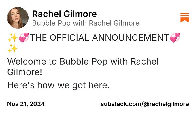 Rachel Gilmore On Substack рџ ћthe Official Announcementрџ ћ Welcome To