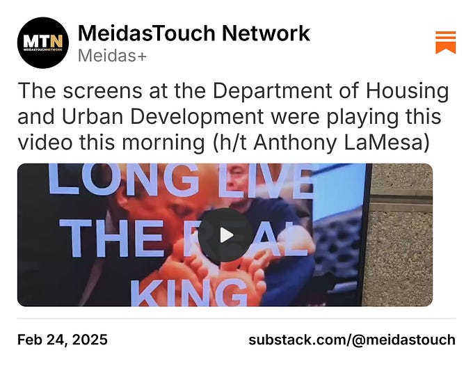 MeidasTouch Network on Substack: "The screens at the Department of Housing and Urban Development ...