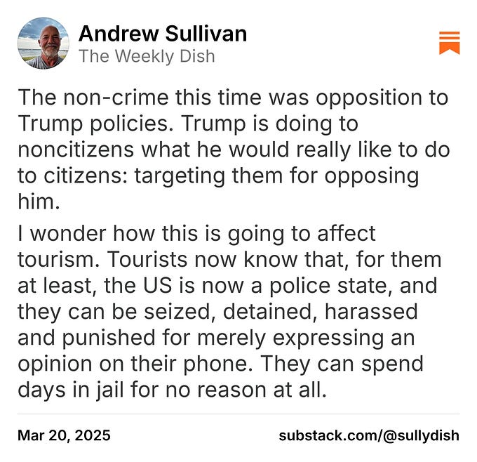 Andrew Sullivan on Substack: "https://www.nytimes.com/2025/03/20/world ...